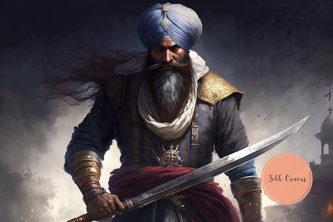 Sikh Khalsa Warrior Digital Art Wall Decor Sikh Fantasy Painting Sikhism Designs Wallpaper Sikh ...