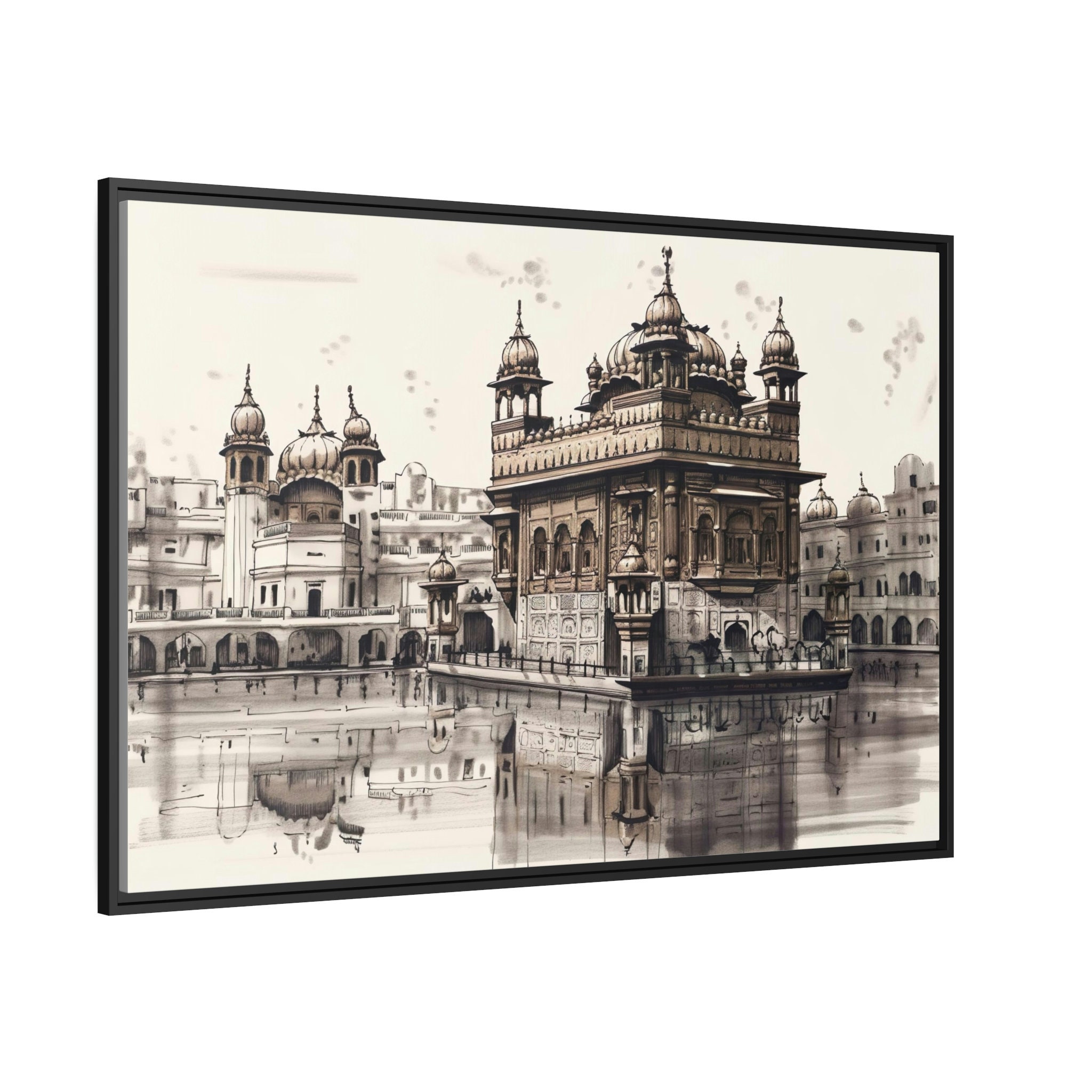 Golden Temple Pencil Sketch Framed Picture | Harmandir Sahib | Sikh Art ...