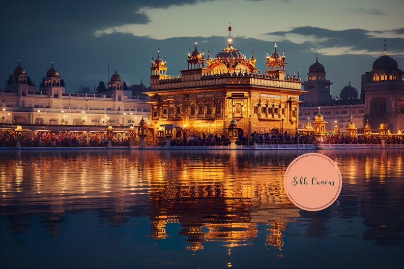 Sikh Digital Art Golden Temple Golden Art Bright Shining Sikh Wall ...