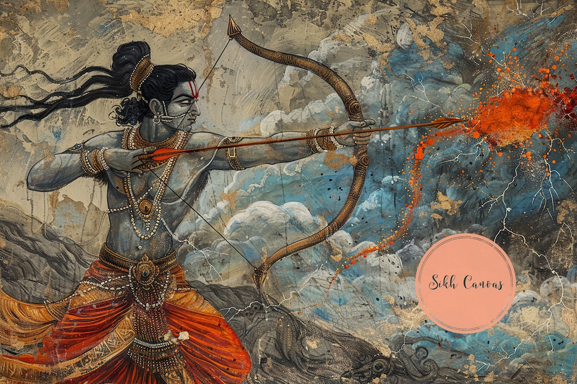 Hindu Digital Art Lord Rama Madhubani Art Style Jai Shri Ram Hindu ...