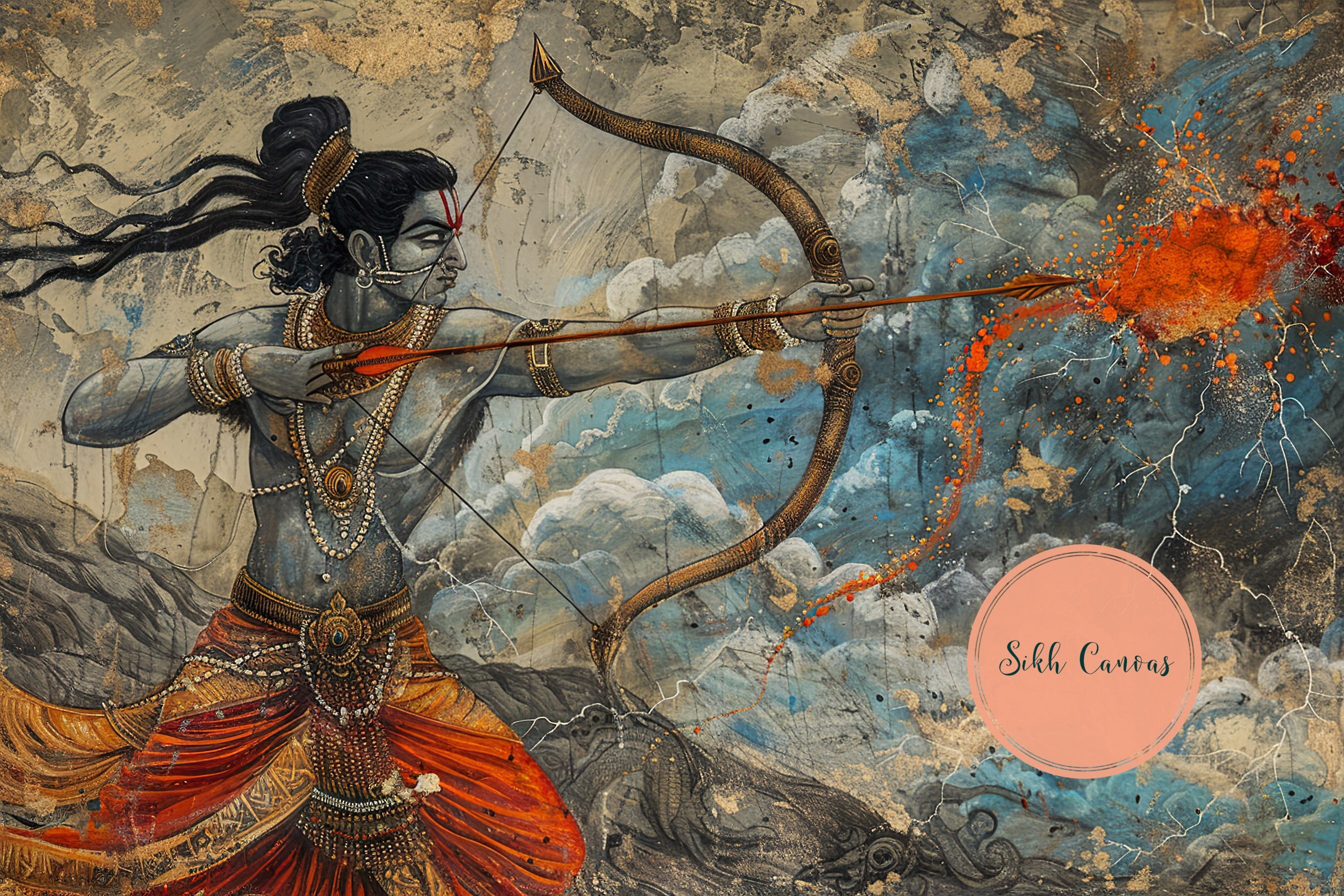 Hindu Digital Art Lord Rama Madhubani Art Style Jai Shri Ram Hindu ...