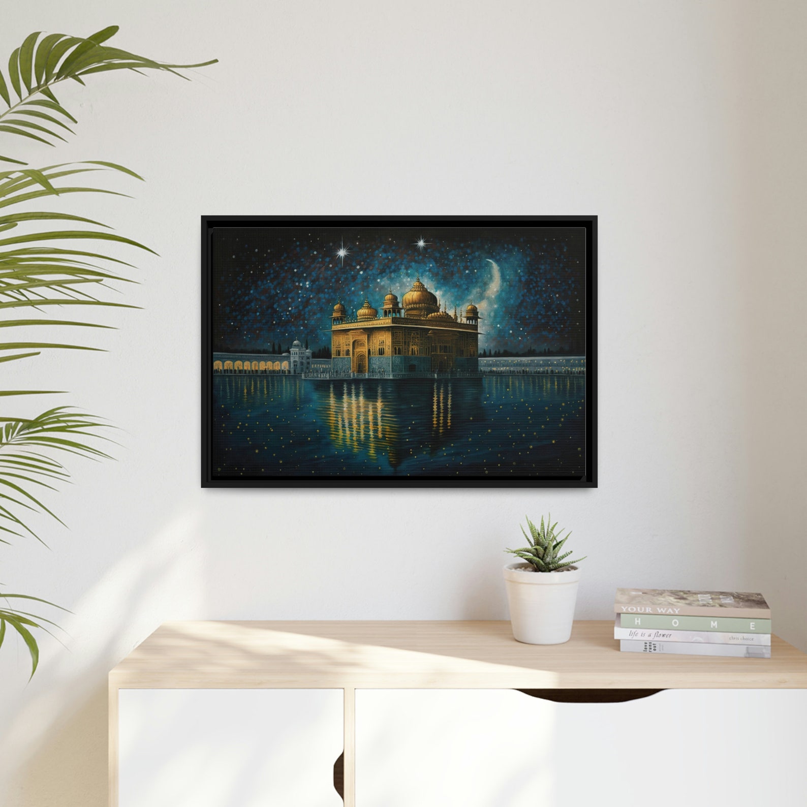 Golden Temple Oil Painting Wall Art Golden Temple Wall Decor - Etsy