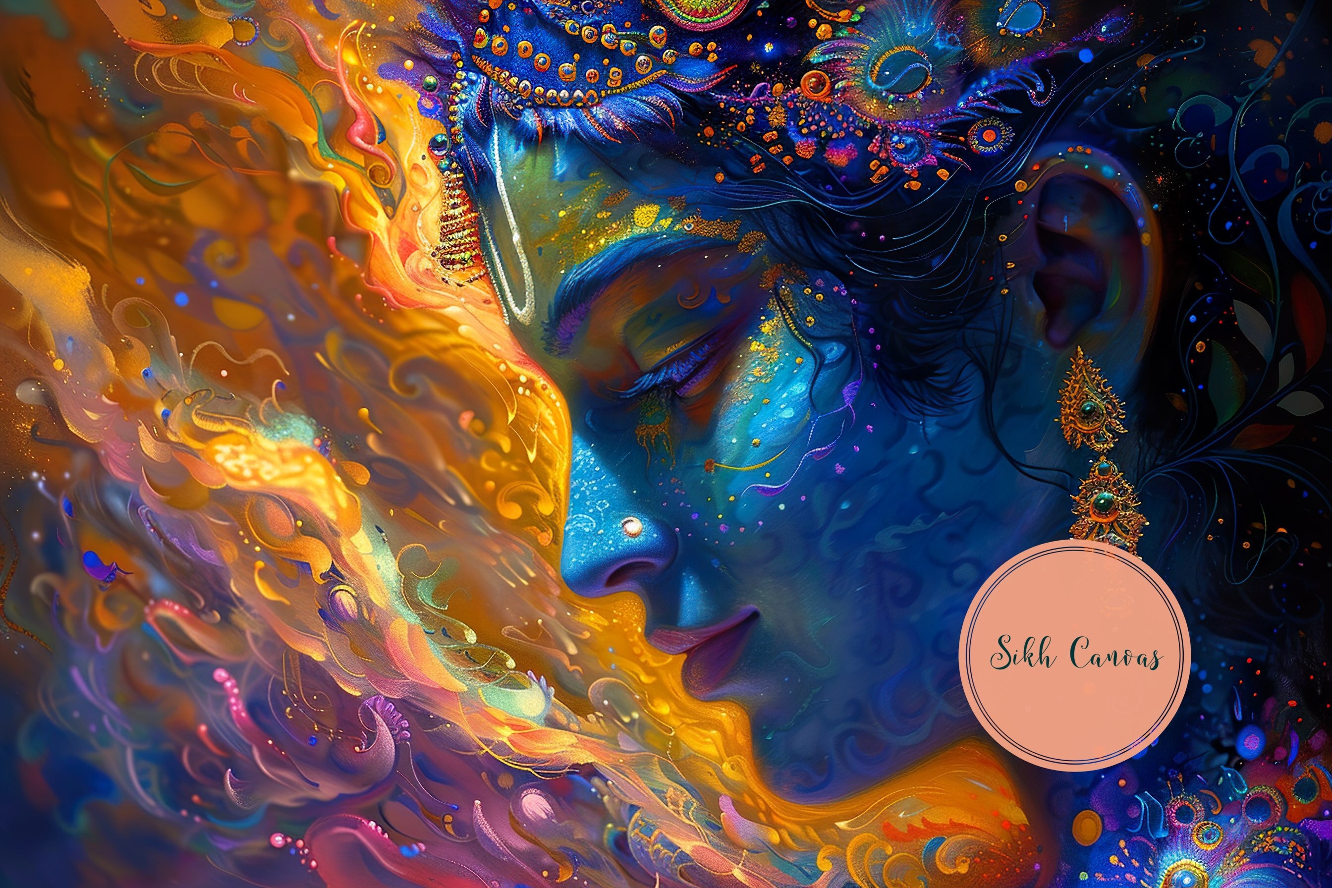 Hindu Digital Art Lord Krishna Showcasing Vishwarupa Mahabharat Arjun ...