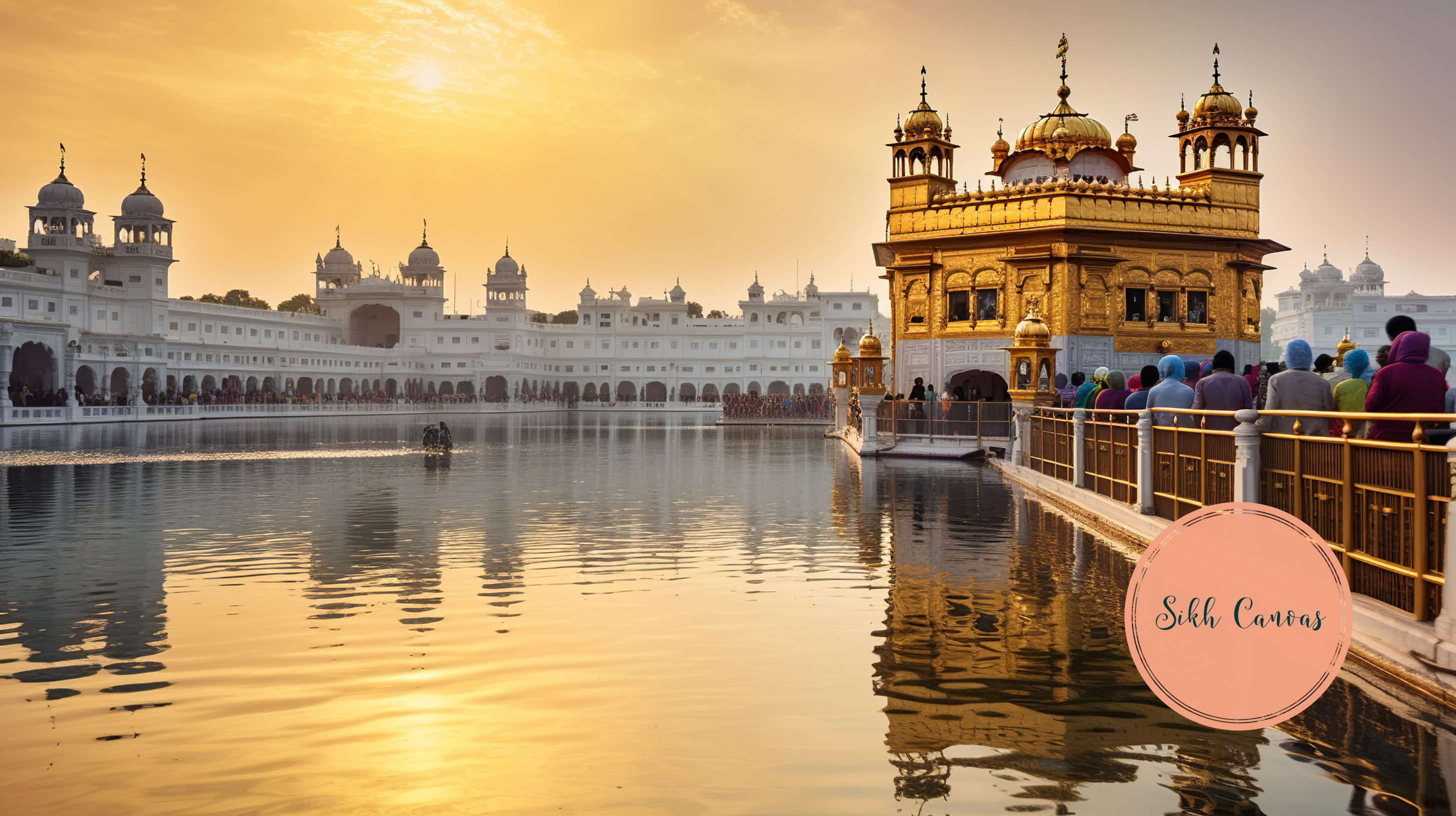 Golden Temple Glowing Golden in Morning Golden Sky and Reflection Sikh ...