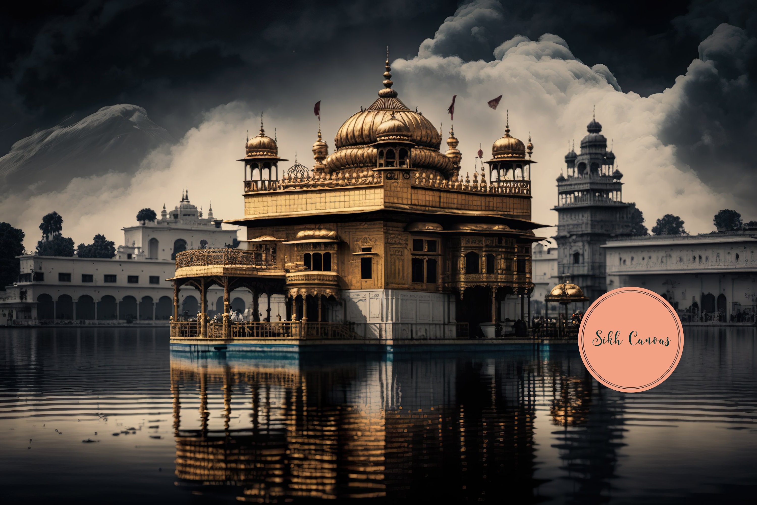 Sikh Digital Art Golden Temple Fantasy Sikh Wall Decor Sikh Wallpaper ...