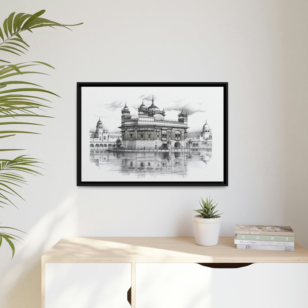 Framed Picture of Golden Temple Pencil Sketch | Harmandir Sahib | Sikh ...