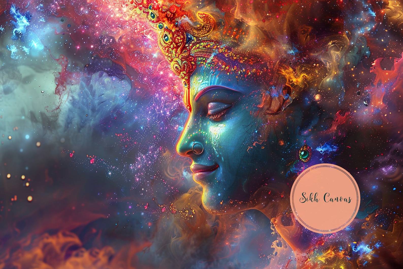 Hindu Digital Art Lord Krishna Showcasing Vishwarupa Mahabharat Arjun ...