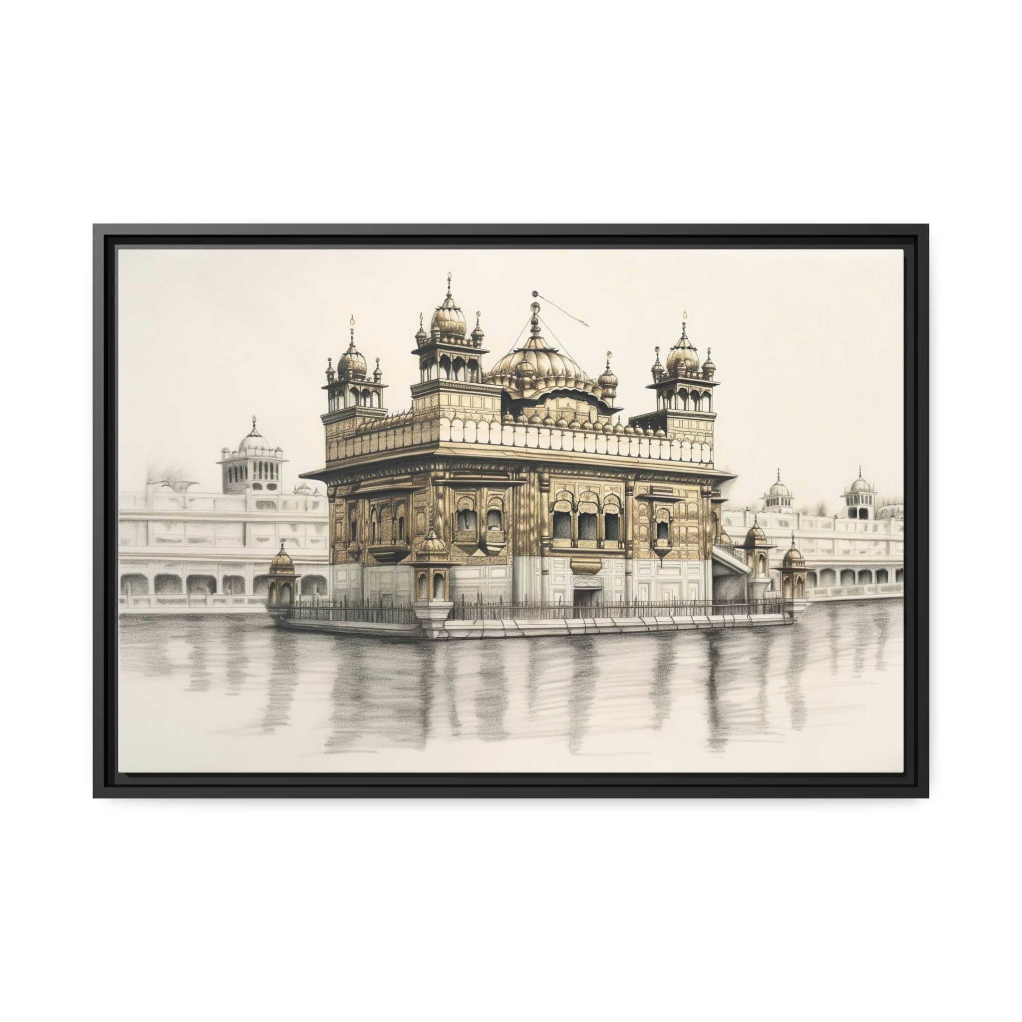 Golden Temple Pencil Sketch Framed Picture | Harmandir Sahib | Sikh Art ...