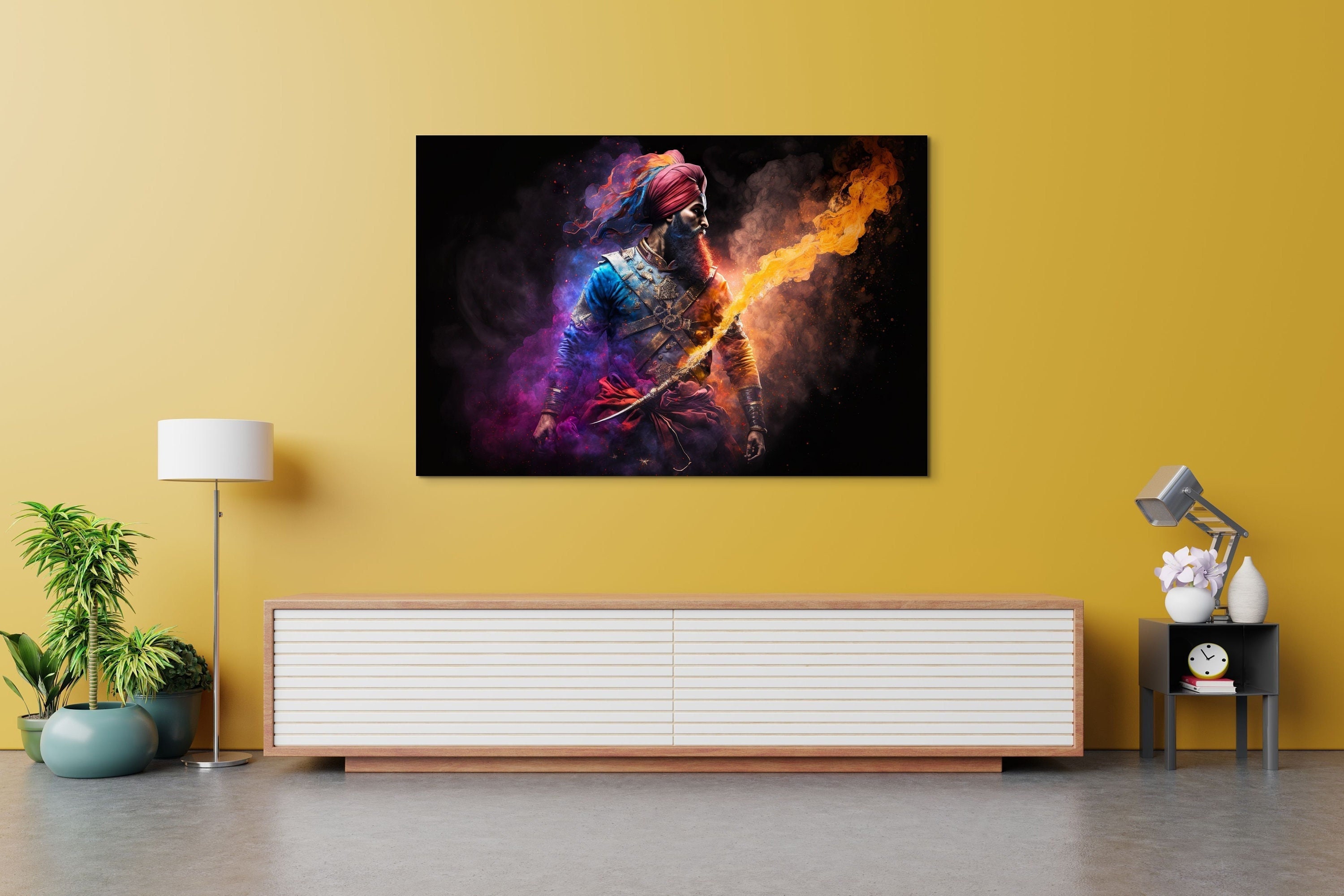 Sikh Wall Decor Sikh Fantasy Painting Art Sikhism Wall Art Sikh Designs ...