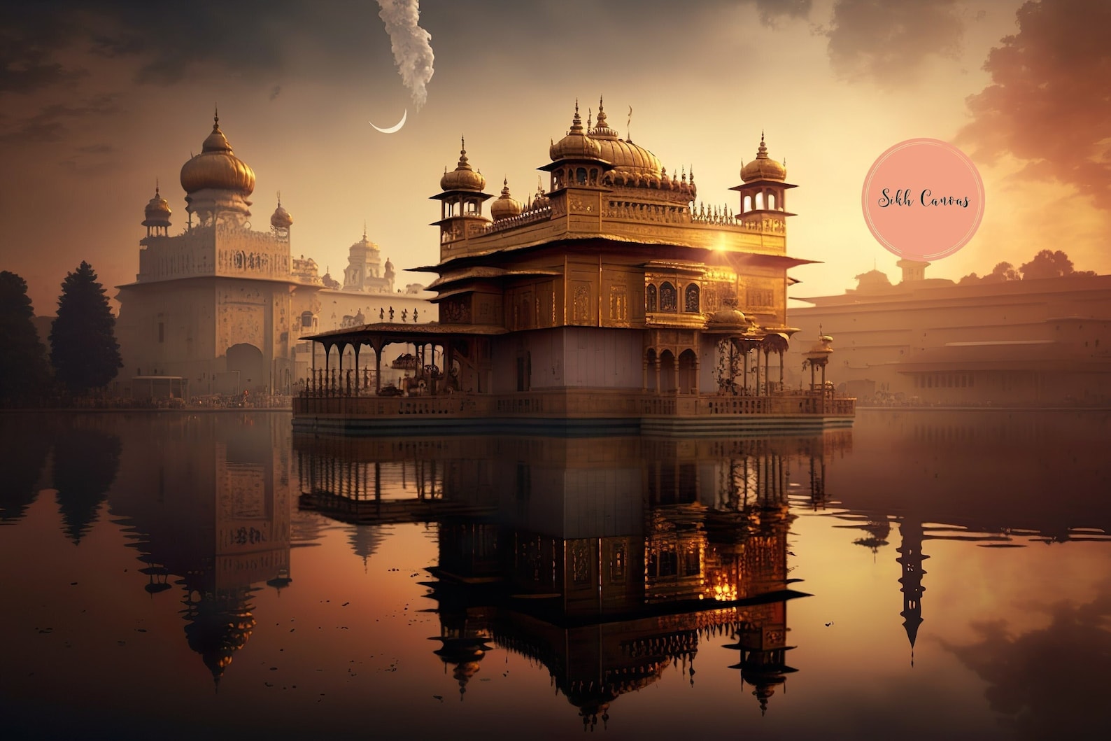 Sikh Digital Art Golden Temple Fantasy Sikh Wall Decor Sikh Wallpaper ...