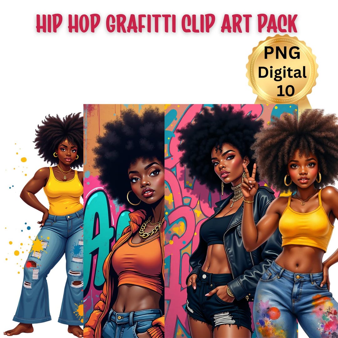 Vibrant Hip Hop Clip Art PNG for Urban Digital Illustrations and ...