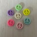 70 Acrylic Peace Sign Beads - Acrylic Peace Sign Pendants - Peace Sign ...