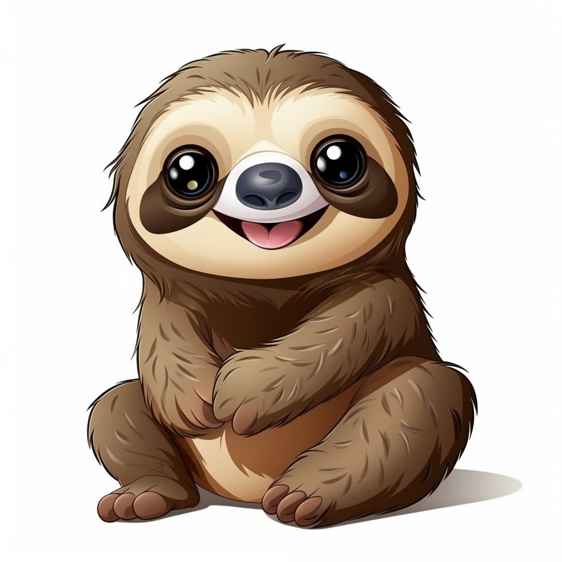 5 Happy Cartoon Sloths PNG Pack – Fun Digital Art/clipart for Personal ...
