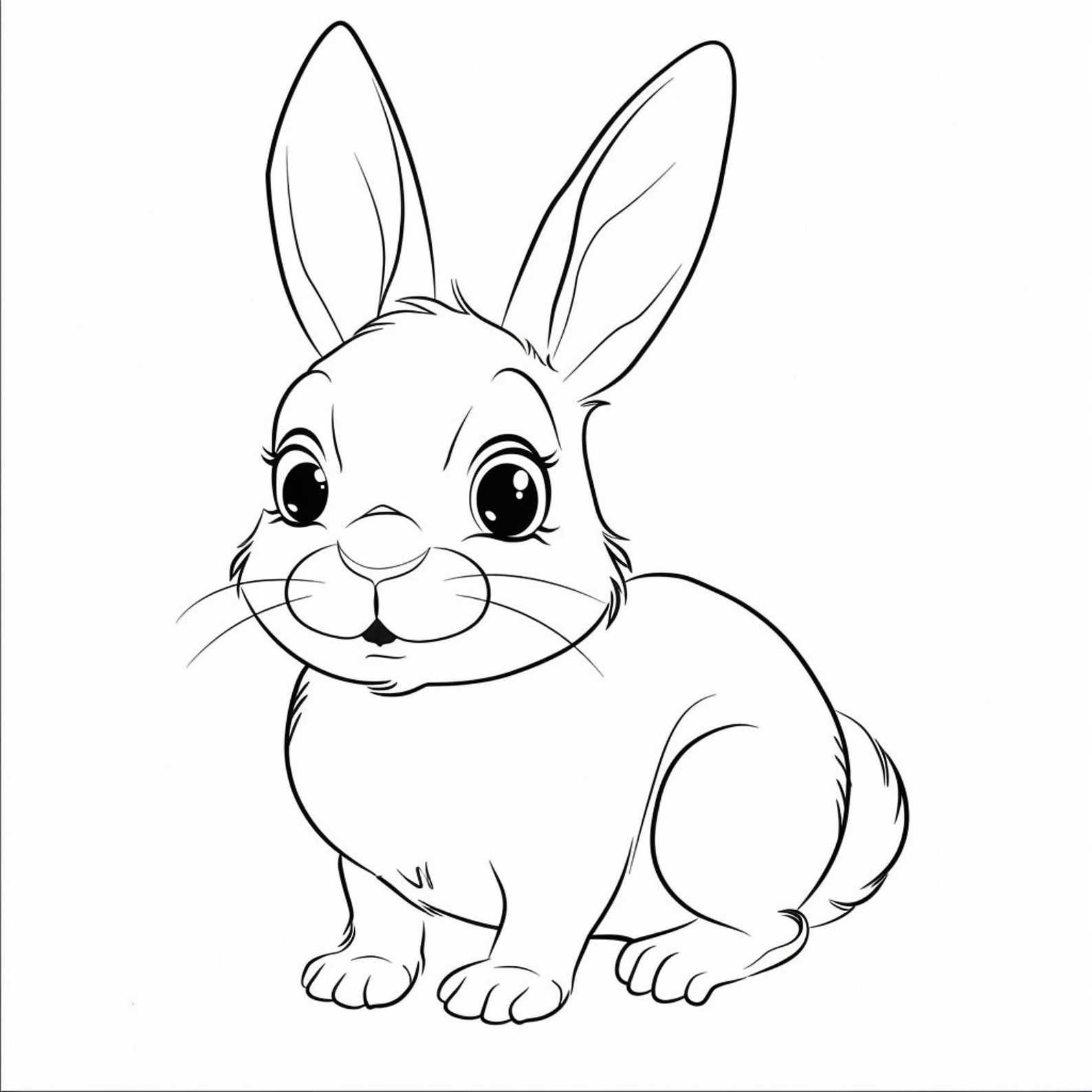 Cute Bunny Rabbit Coloring Pages - 20 Cute Bunny Rabbits for Easter ...