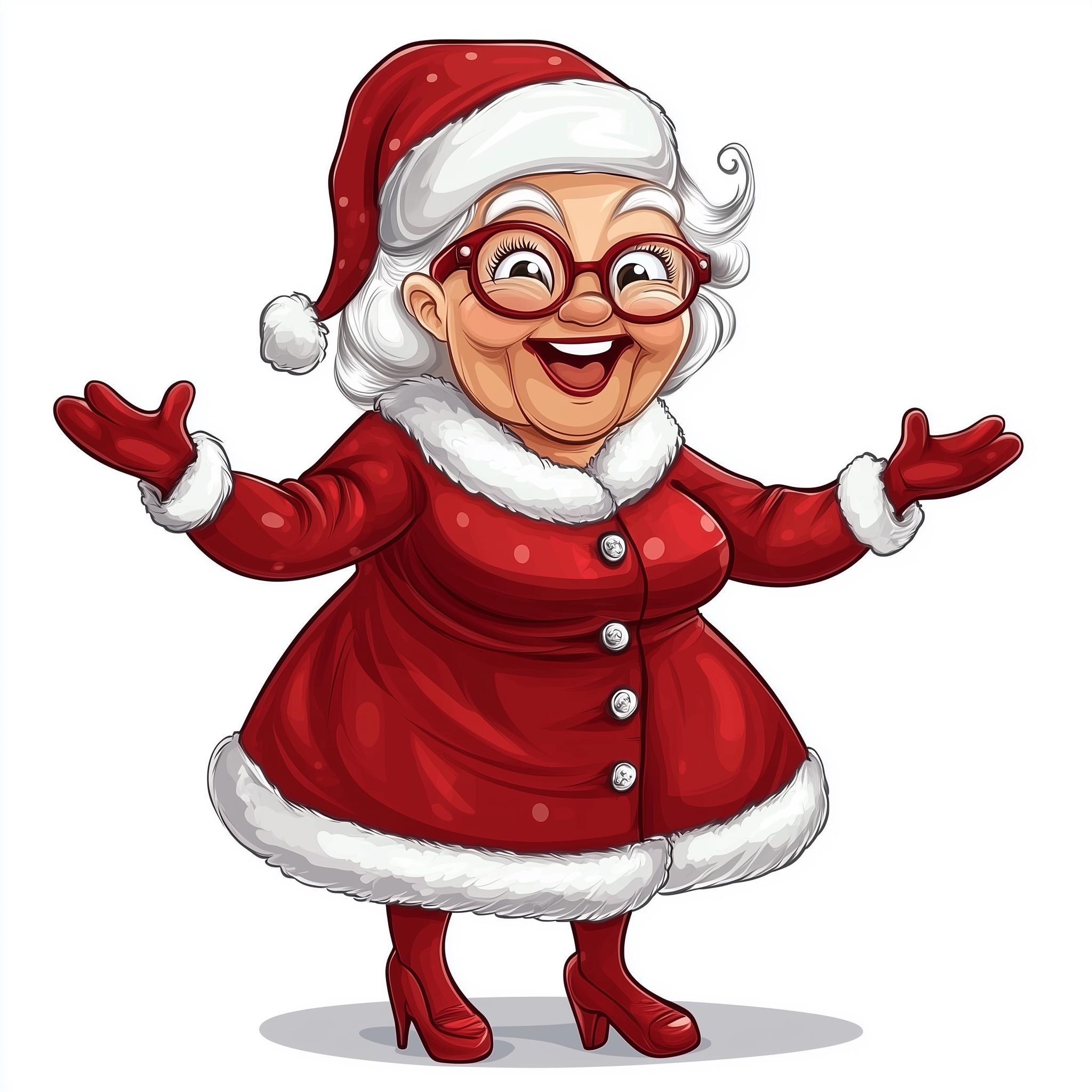 Mrs. Claus Cartoon PNG Pack – 7 Christmas Clipart Designs (digital ...