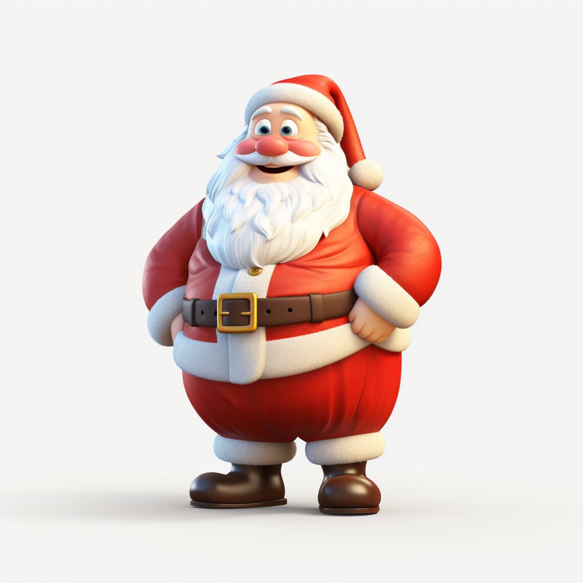 6 Pixar Style Santa Claus' Christmas PNG Pack Fun Digital Art/clipart ...