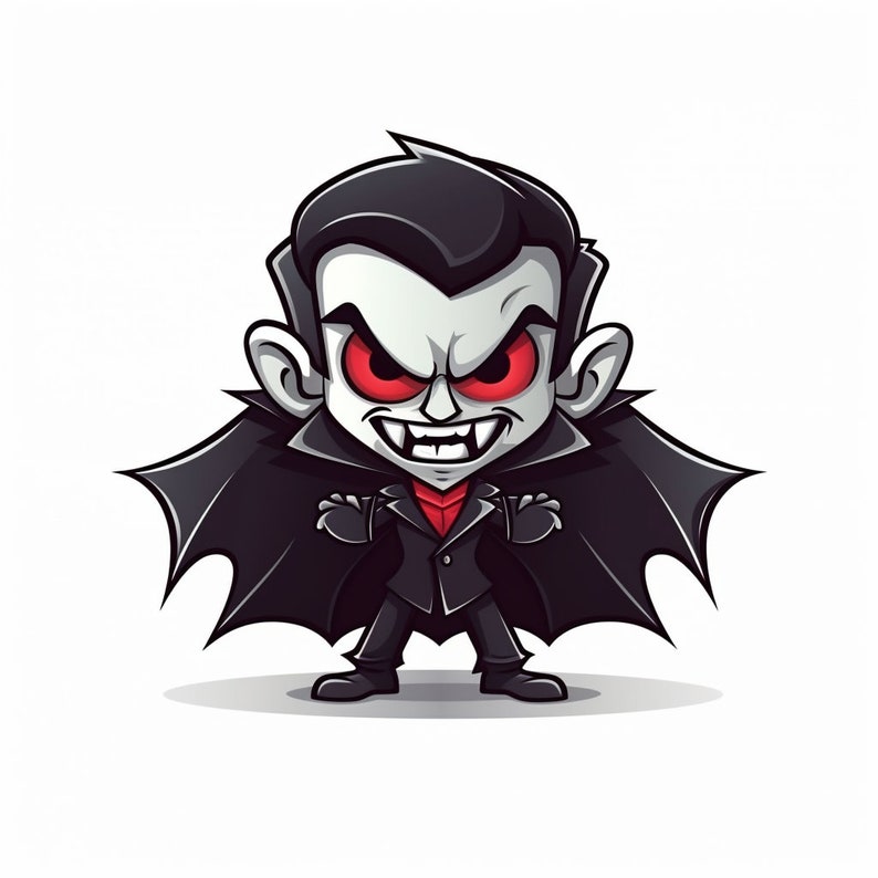 10 Scary Halloween Vampires Cartoons PNG Pack Fun Digital Art/clipart ...