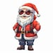 6 Cool Cartoon Santa Claus' Christmas PNG Pack – Fun Digital Art ...