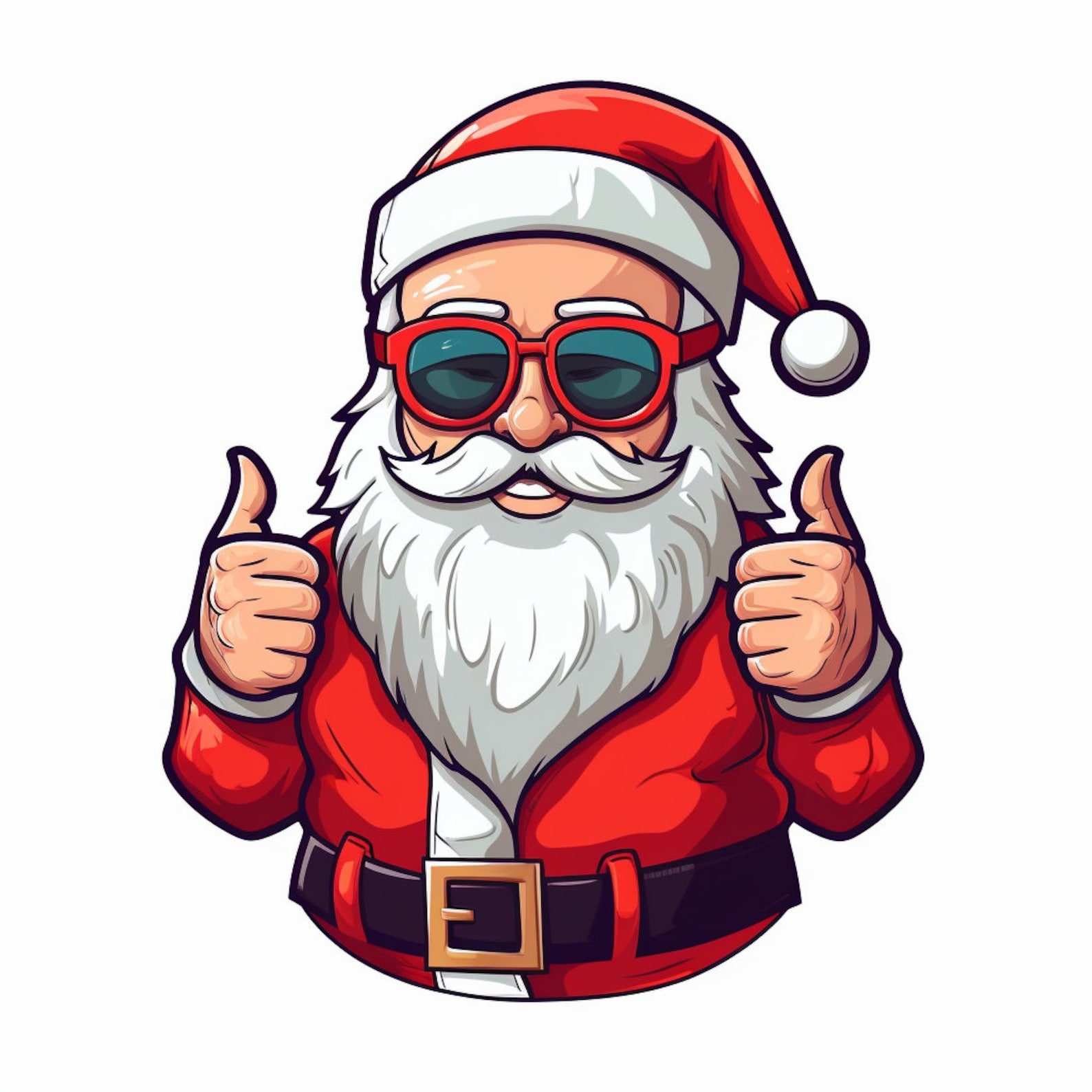 6 Cool Cartoon Santa Claus' Christmas PNG Pack – Fun Digital Art ...