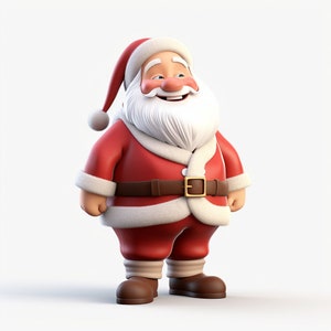 6 Pixar Style Santa Claus' Christmas PNG Pack – Fun Digital Art/clipart ...