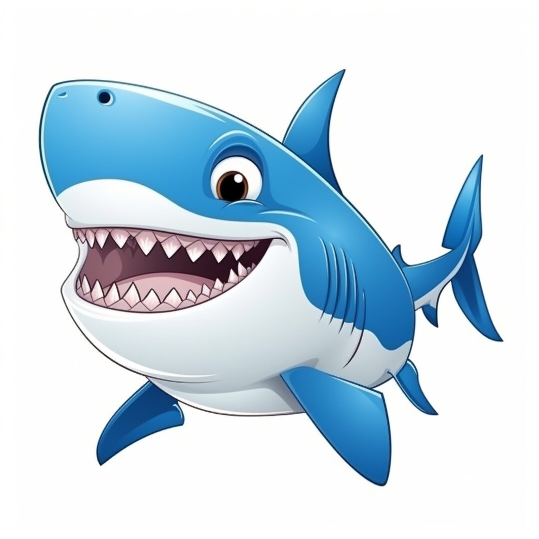 5 Happy Cartoon Sharks PNG Pack Fun Digital Art/clipart for Personal ...