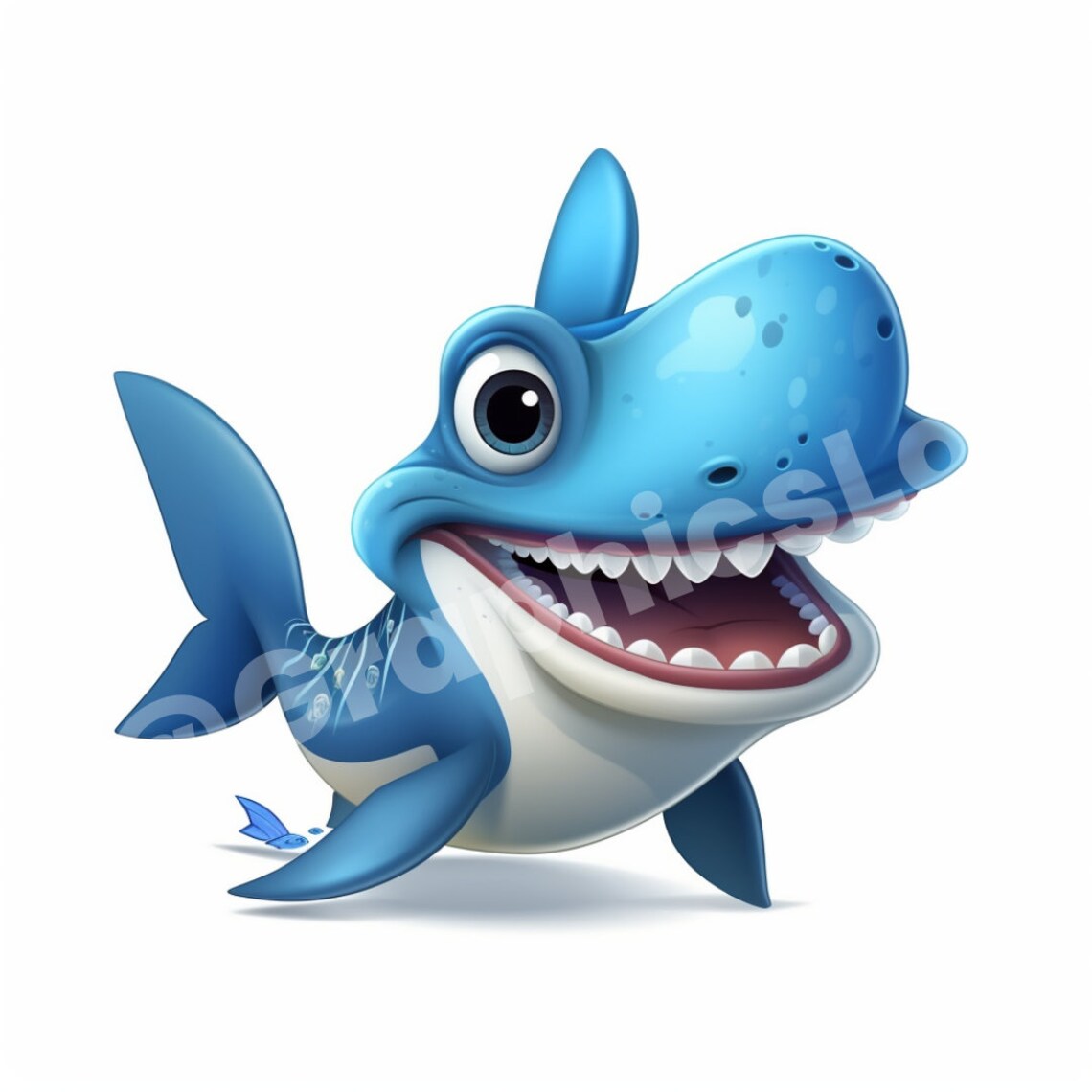 5 Happy Cartoon Sharks PNG Pack – Fun Digital Art/clipart for Personal ...