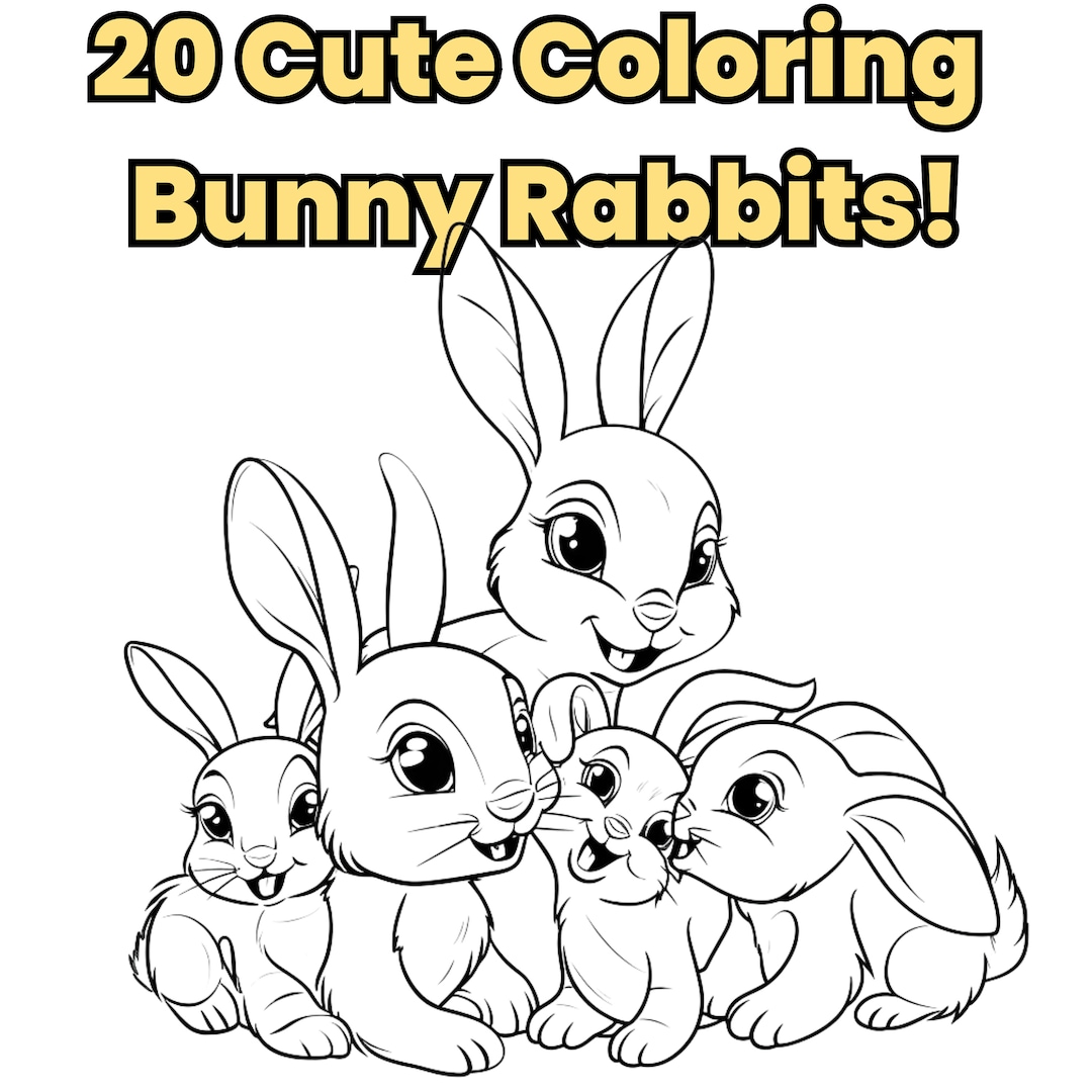 Cute Bunny Rabbit Coloring Pages - 20 Cute Bunny Rabbits for Easter ...