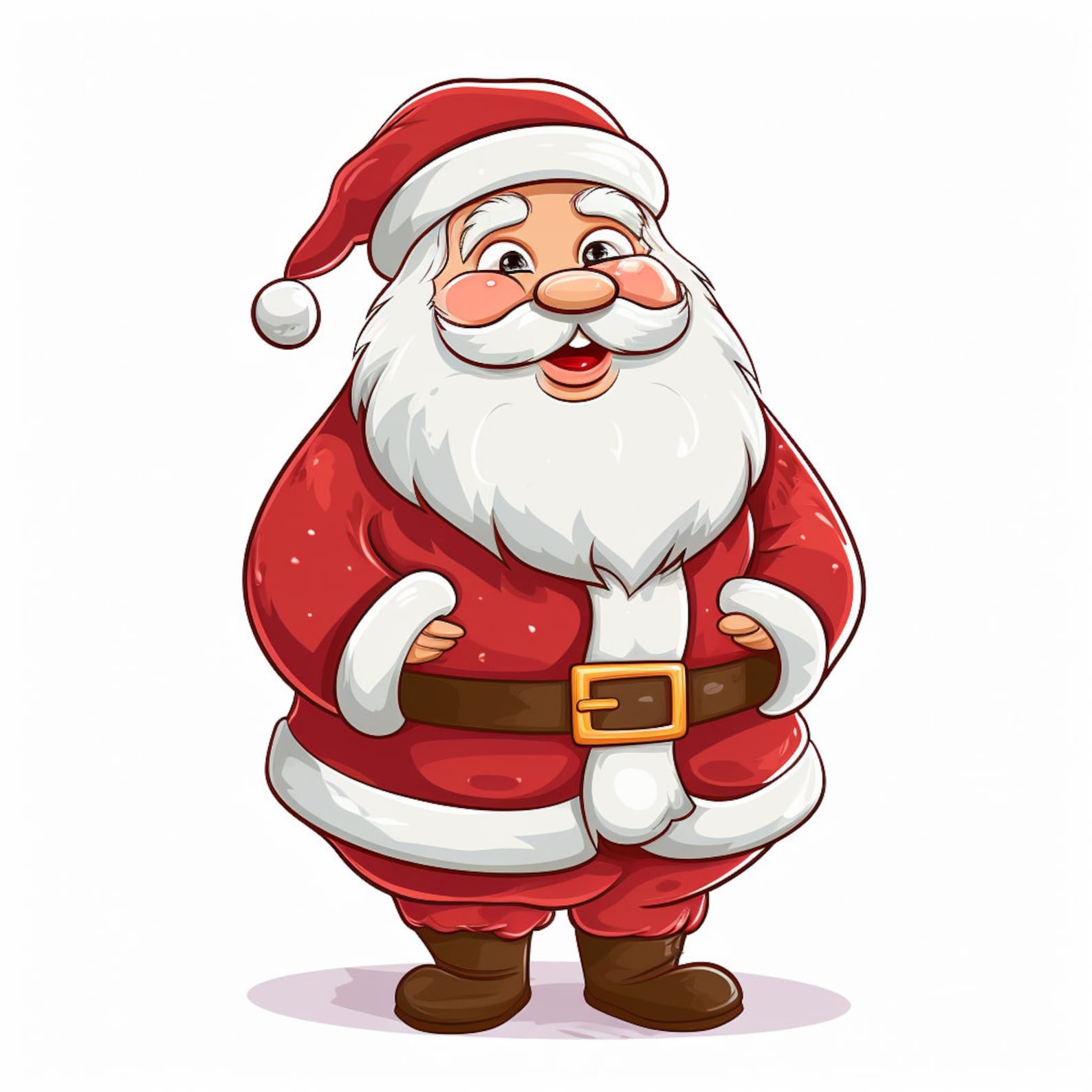 5 Happy Cartoon Santa Claus Christmas PNG Pack – Fun Digital Art ...