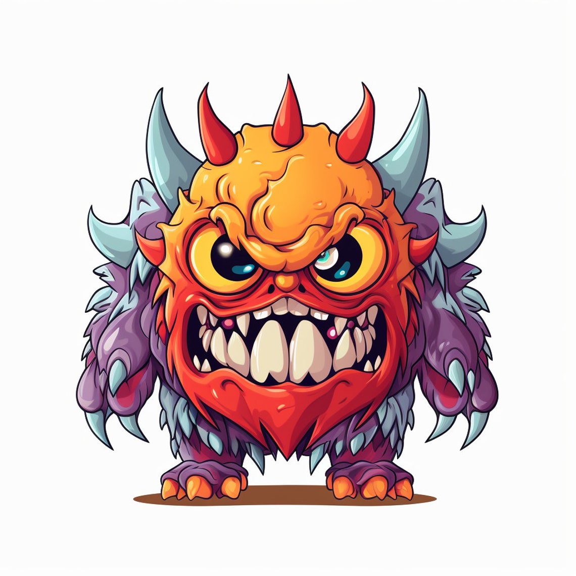 11 Scary and Cute Halloween Monsters & Creatures Cartoon PNG Pack ...