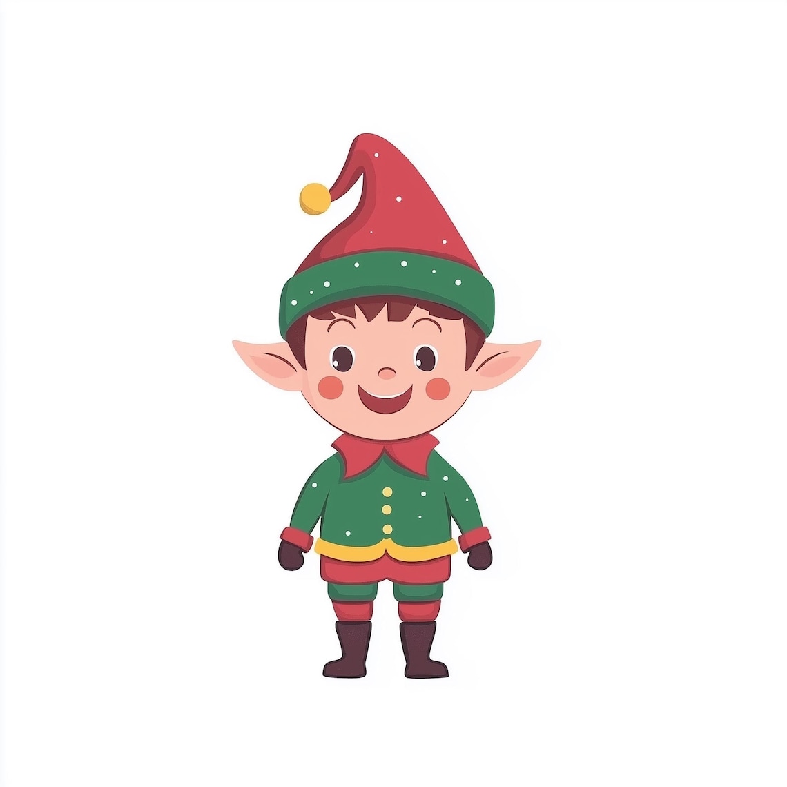 6 Happy Cartoon Santa Elves Christmas PNG Pack – Fun Digital Art ...