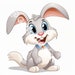 5 Happy Cartoon Rabbits PNG Pack – Easter Rabbit Fun Digital Art ...