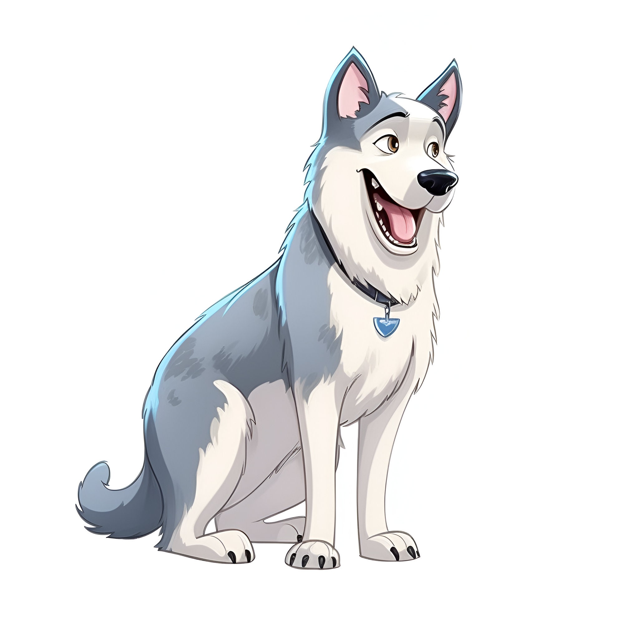 10 Adorable Cartoon Husky PNG Images - Digital Download - Cute Dog ...