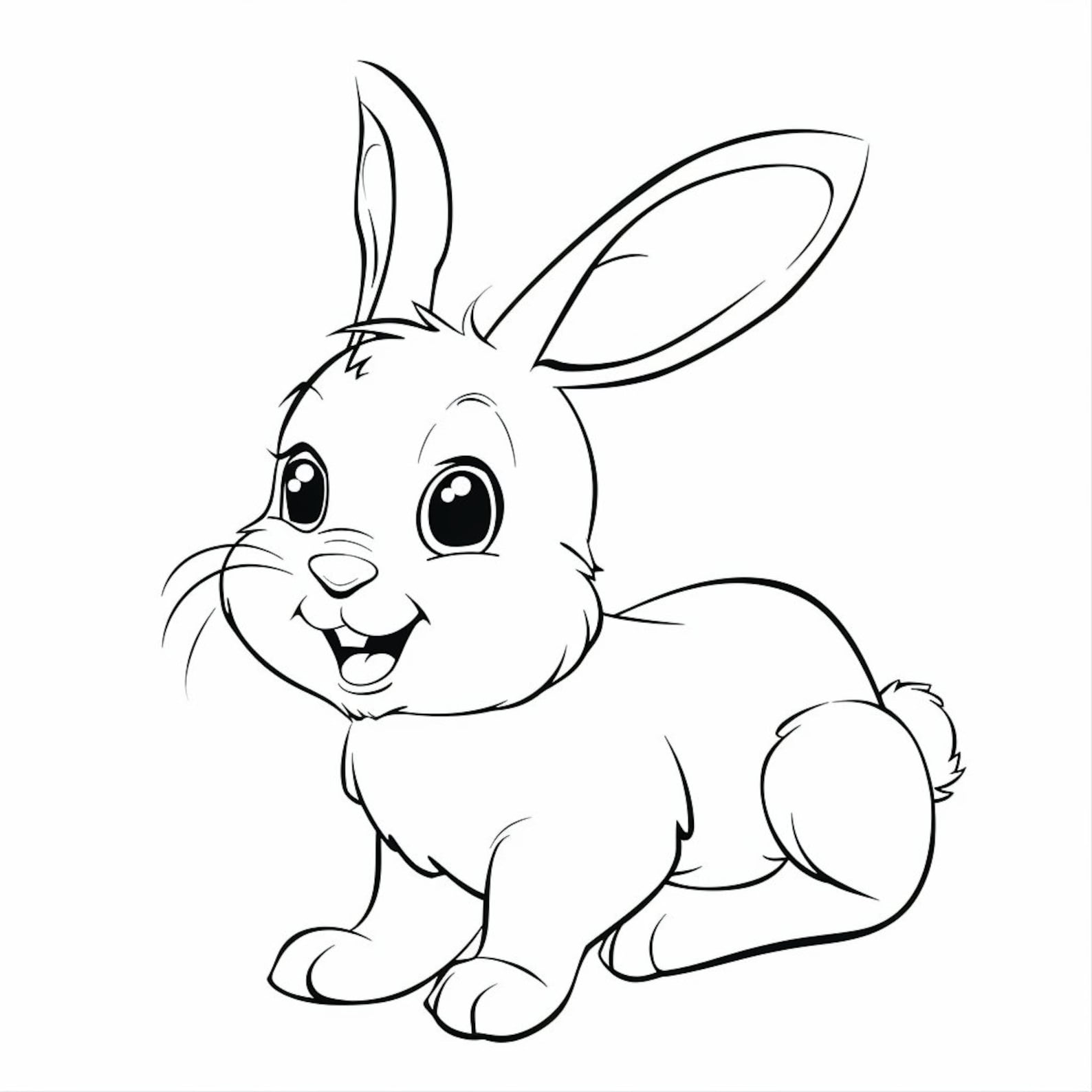 Cute Bunny Rabbit Coloring Pages - 20 Cute Bunny Rabbits for Easter ...