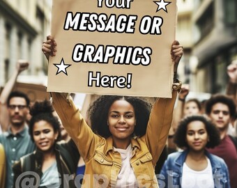 Activist Protest Sign Digital Mockup - Customizable Demonstration ...