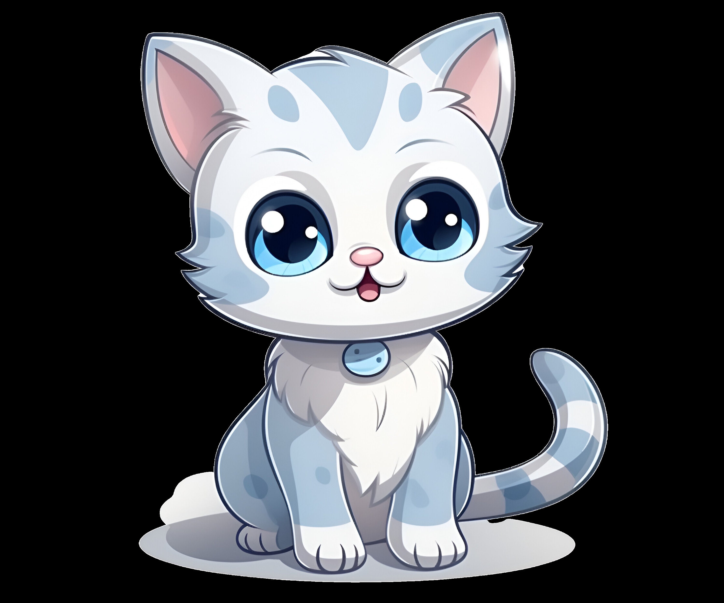 8 Cute Kittens/cats Cartoon PNG Pack – Transparent Background - Fun ...