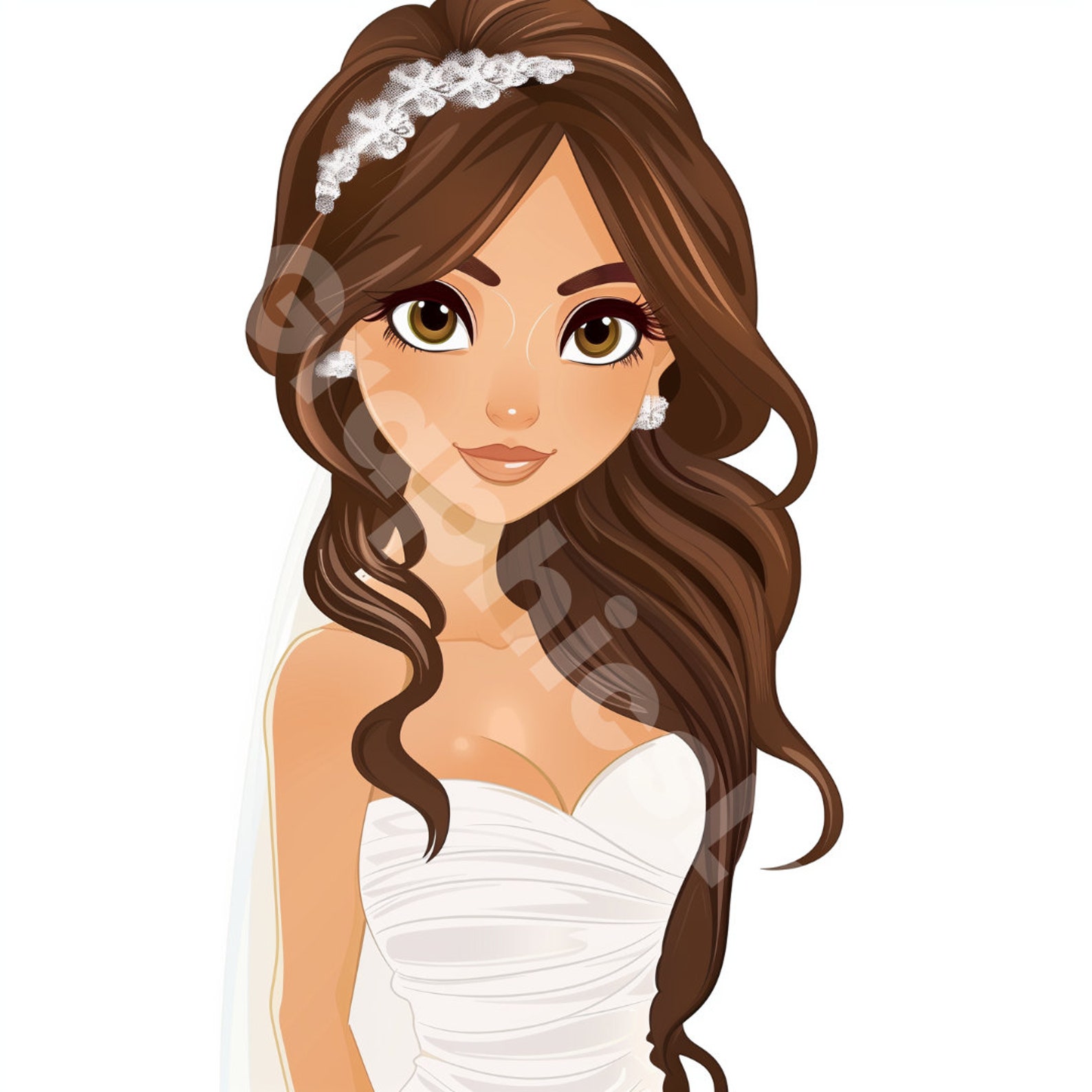 Beautiful Bride Clipart Bundle 10 Unique PNG Illustrations for Wedding ...