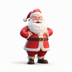 6 Pixar Style Santa Claus' Christmas PNG Pack – Fun Digital Art/clipart ...