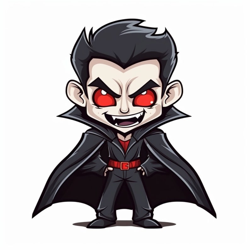 10 Scary Halloween Vampires Cartoons PNG Pack Fun Digital Art/clipart ...