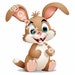 5 Happy Cartoon Rabbits PNG Pack – Easter Rabbit Fun Digital Art ...