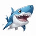 5 Happy Cartoon Sharks PNG Pack – Fun Digital Art/clipart for Personal ...