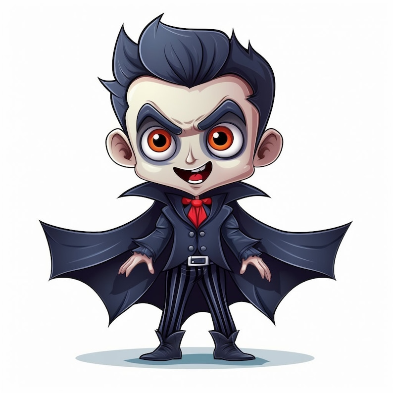 10 Scary Halloween Vampires Cartoons PNG Pack Fun Digital Art/clipart ...