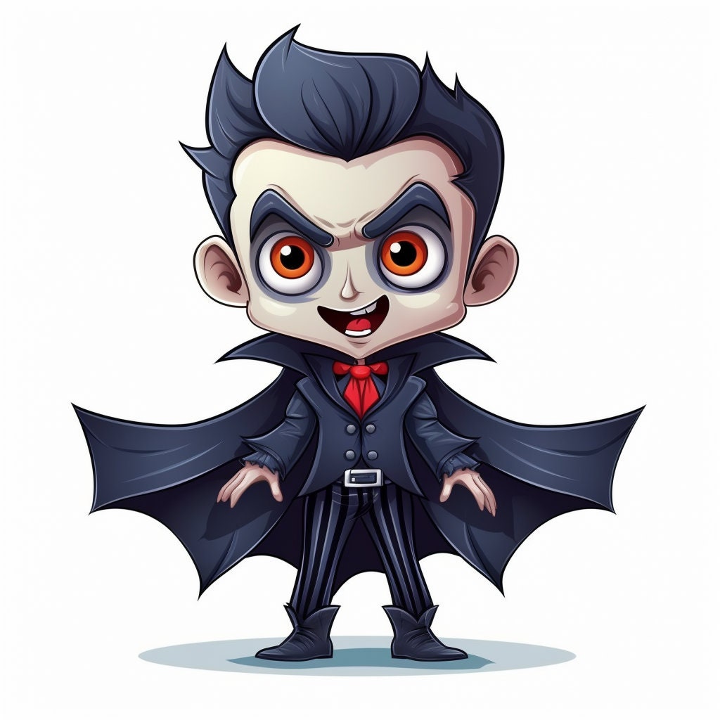 10 Scary Halloween Vampires Cartoons PNG Pack Fun Digital Art/clipart ...