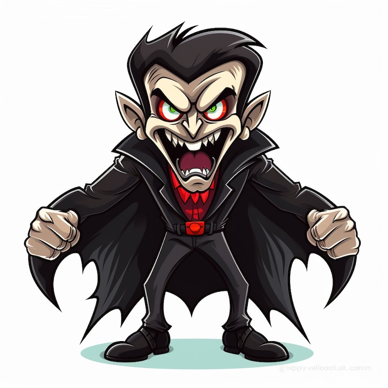 10 Scary Halloween Vampires Cartoons PNG Pack Fun Digital Art/clipart ...
