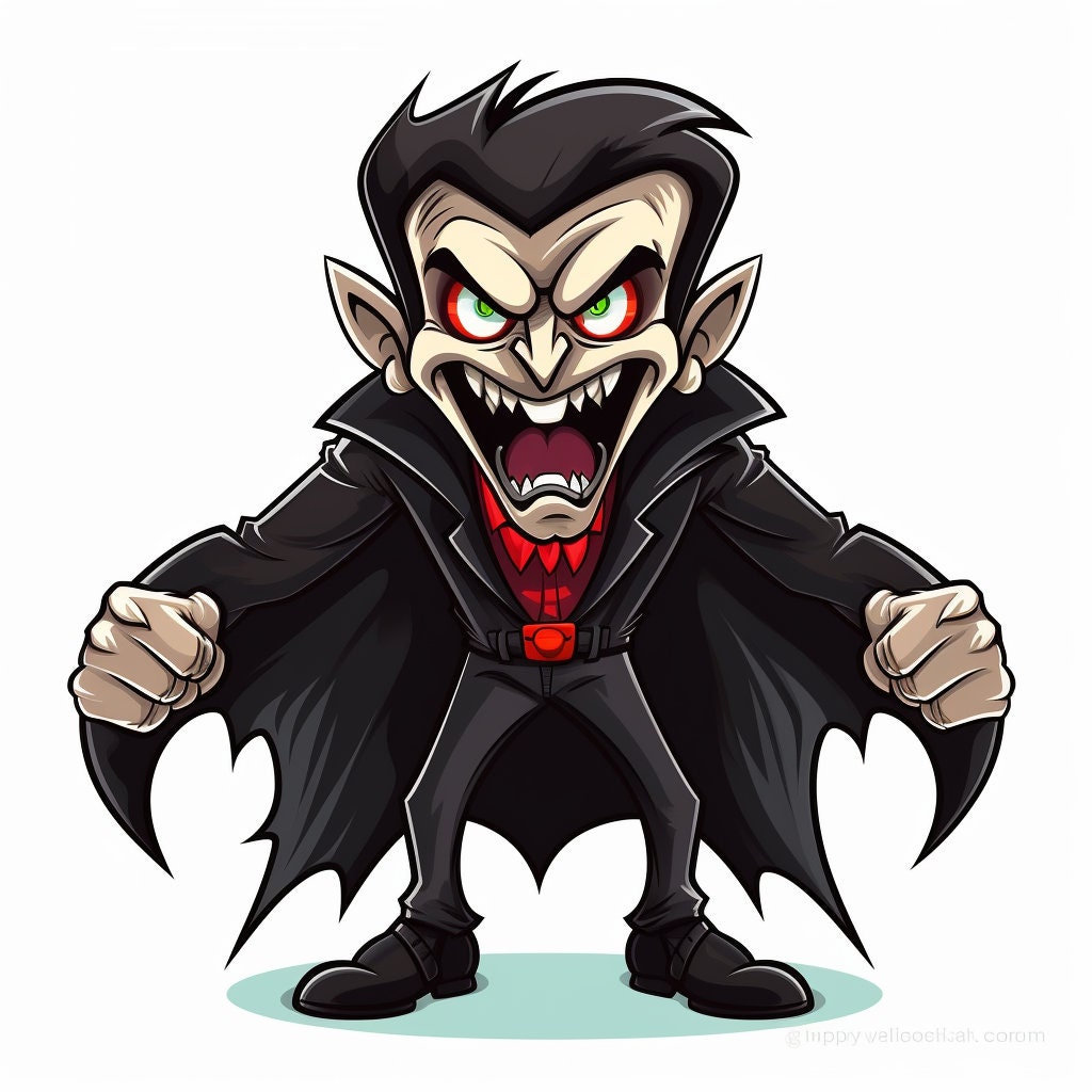10 Scary Halloween Vampires Cartoons PNG Pack Fun Digital Art/clipart ...