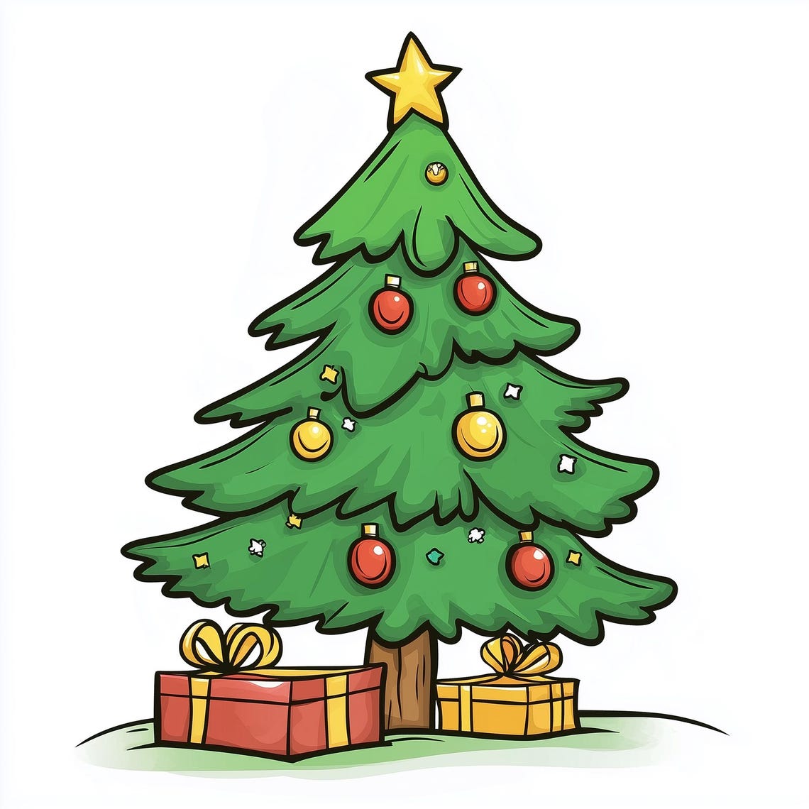 5 Cartoon Christmas Trees PNG Pack – Fun Digital Art/clipart for ...