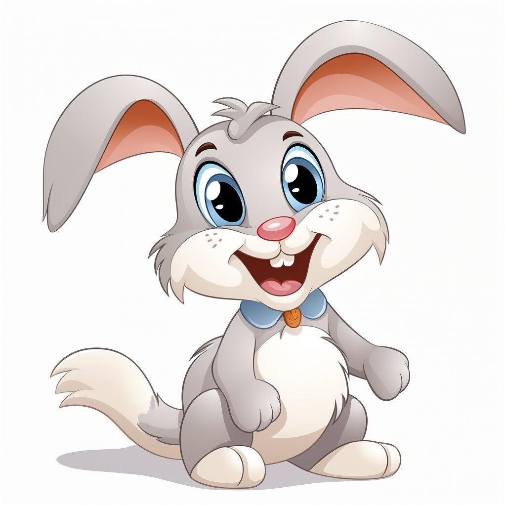 5 Happy Cartoon Rabbits PNG Pack Fun Digital Art/clipart for Personal ...