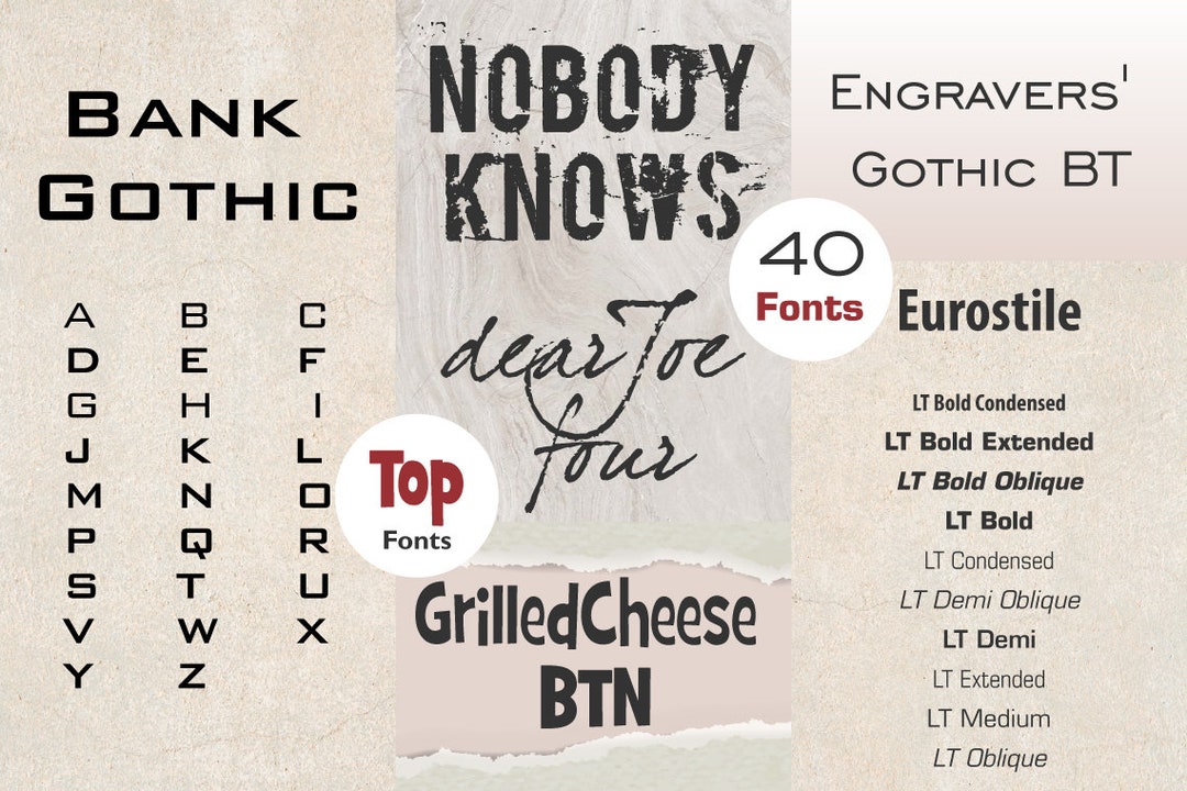 Top 40 Fonts My Fonts Branding Fonts Canva Fonts Modern - Etsy France