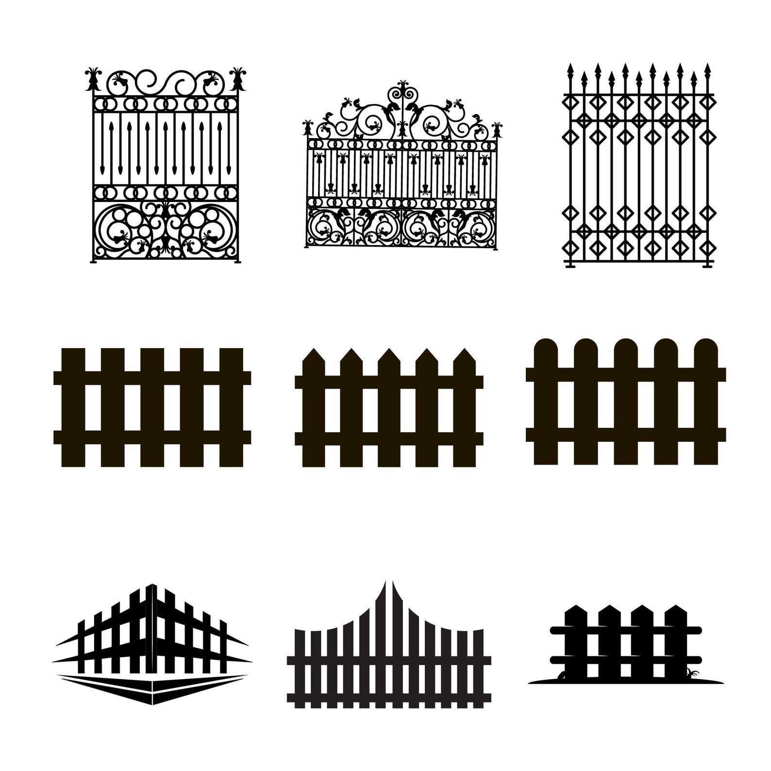 Fence Svg, Fence Clipart, Fence PNG, Picket Fence Svg, Wood Fence Svg ...