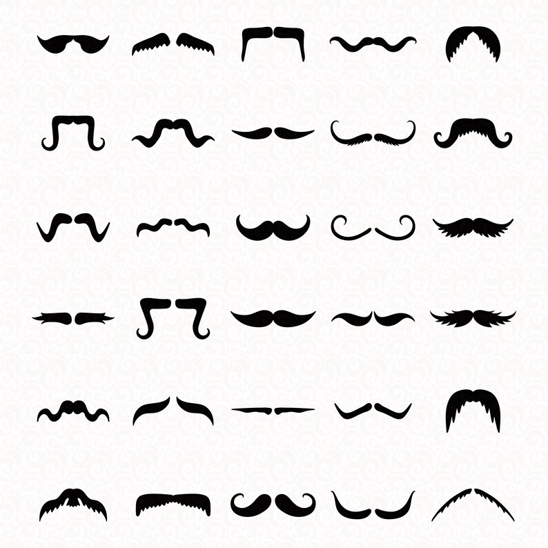 Mustache Svg Bundles, Mustaches Svg, Mustaches Clipart, Mustache Vector ...