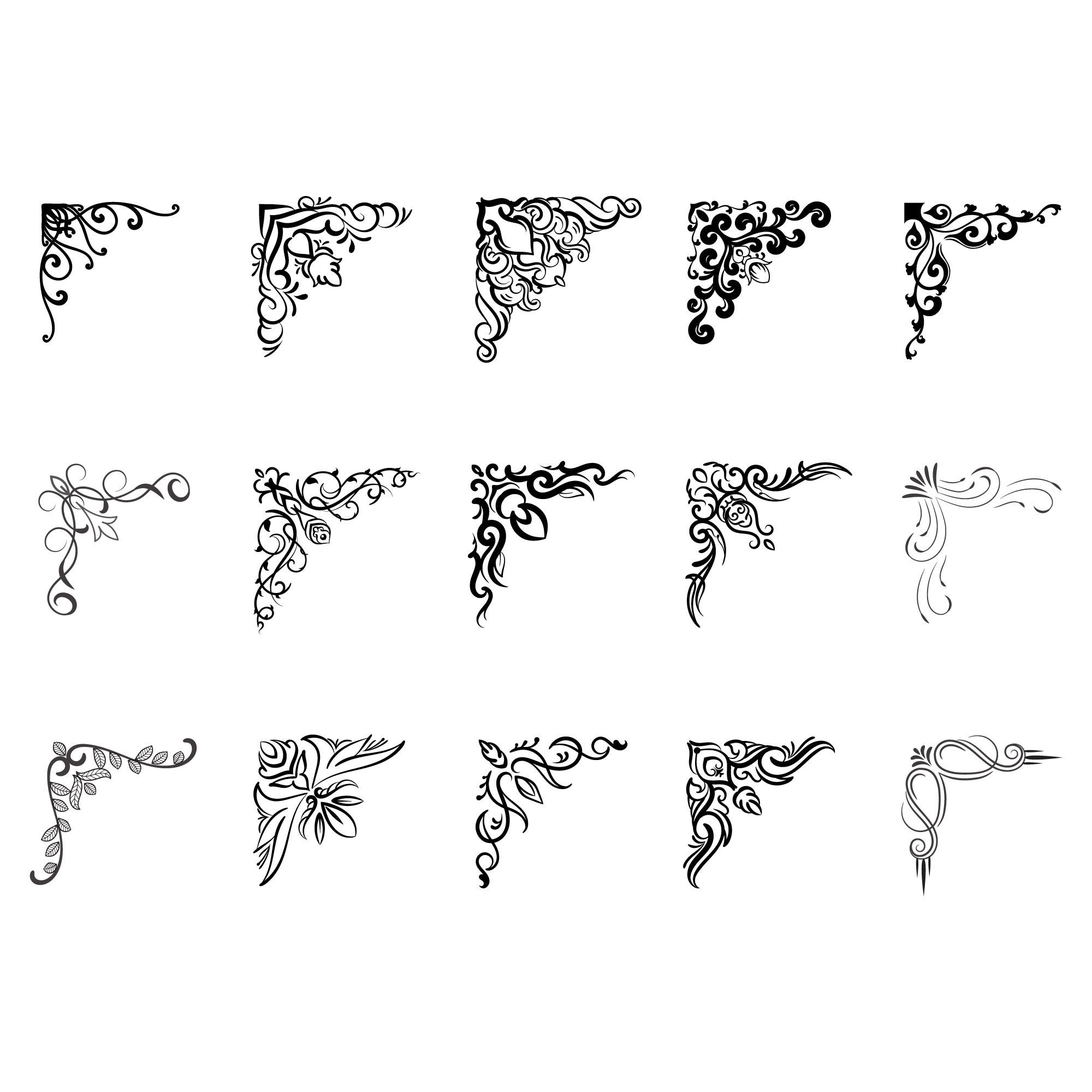 Book Corner Svg Bundles, Corner Svg, Floral Corner, Decorative Page ...